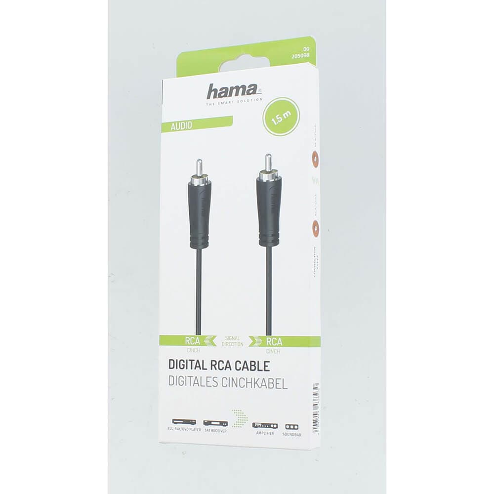 HAMA Cable Audio RCA-RCA Digital 1.5m - Gigantti verkkokauppa