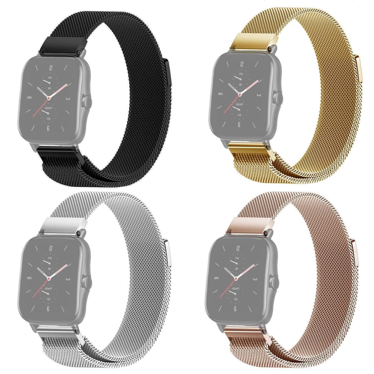 SKALO Milanese Loop to Amazfit GTS 2/2e/2 Mini - Kulta - Gigantti verkkokauppa