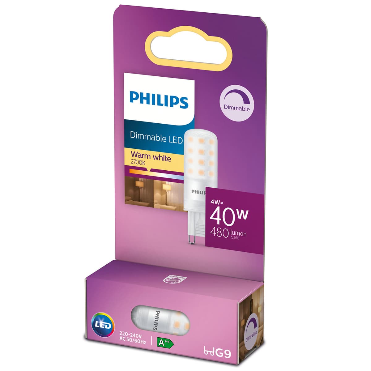 Philips LED G9 kapseli 40W himmennettävä 480lm - Gigantti verkkokauppa