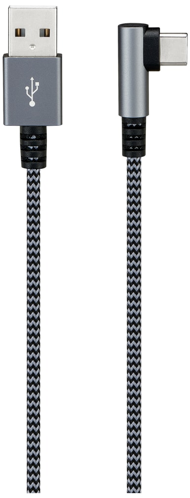 Sandstrøm USB-A - USB-C johto (harmaa/musta) - Gigantti verkkokauppa