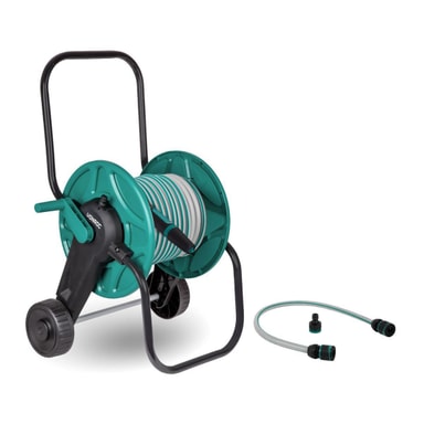 Hose trolley with 20m hose | Incl. nozzle, couplings, connection hose ...
