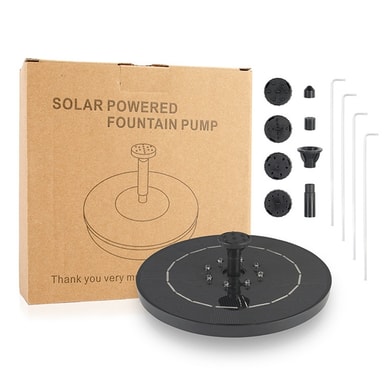 Vesisuihkulähde aurinkoenergialla toimiva valkoinen LED-valo Musta ...