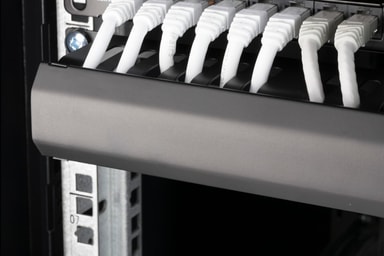 TOTEN 19"" Cable panel, 1U, finger channel, black - Gigantti verkkokauppa