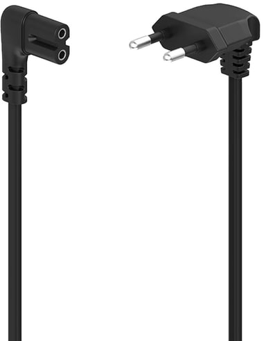Hama Angled Euro Plug virtajohto 3 m (musta) - Gigantti verkkokauppa