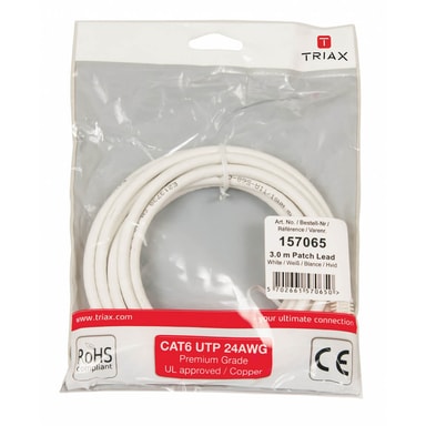 TRIAX Nettikaapeli CAT6 UTP PVC 3.0m Valkoinen - Gigantti verkkokauppa
