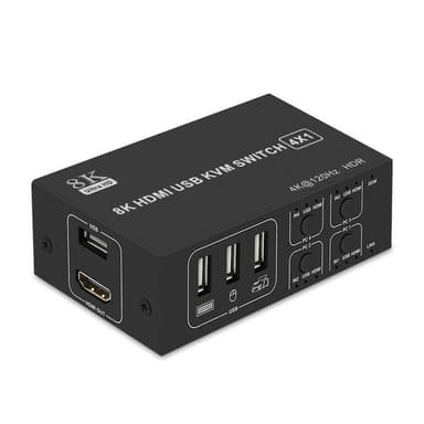 NÖrdic Kvm Switch 4 Pc 1xhdmi 8k60hz Ja 4xusb Hdcp 2 2 Xboxille Ps5