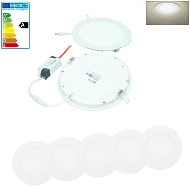 Ecd Germany 5er Pack Led Panel Einbaustrahler 18w Ersetzen 90w Halogen