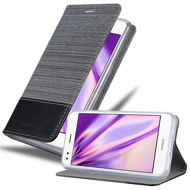 Huawei Enjoy 7 Suojakuori Lompakkokotelo (harmaa) - Gigantti verkkokauppa