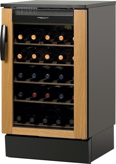 Festivo viinikaappi 50VL musta/tammi - Gigantti verkkokauppa