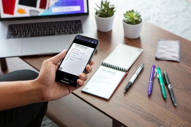 Rocketbook Mini uudelleenkäytettävä taskukokoinen vihko (musta ...