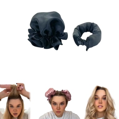 1-setti Satin Heatless Hair Curler yöuneen Musta - Gigantti verkkokauppa