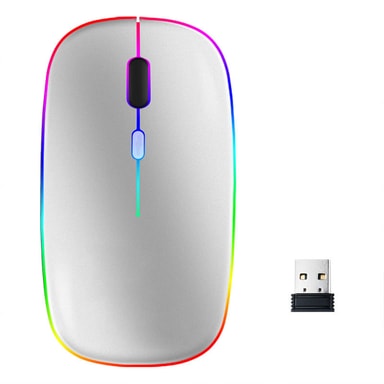 Langaton hiiri RGB-LED-kaksoistilassa Bluetooth/Wi-Fi Hopea - Gigantti ...