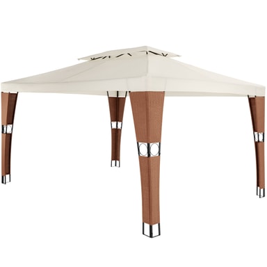 Huvimaja 3x4m rottinki - ruskea/kermanvärinen - Gigantti verkkokauppa