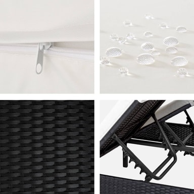 Aurinkotuoli aurinkokatolla - musta - Gigantti verkkokauppa