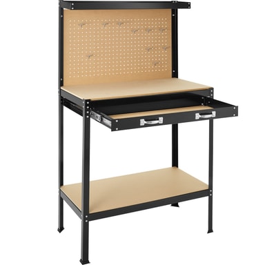 Työpöytä, jossa on tappitaulu ja laatikko - 81 x 41 x 145 cm - Gigantti ...